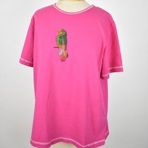 Quacker Factory | Tops | Vintage Quacker Factory Parrot Pink Tshirt ...